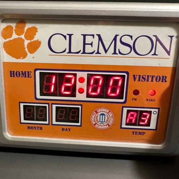 Wall Decor | Clemson Tigers Digital Scoreboard Alarm Clock Time Date ...